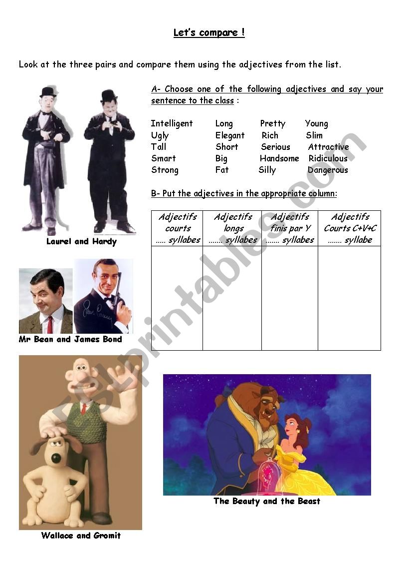 Let´s compare - ESL worksheet by Damien57