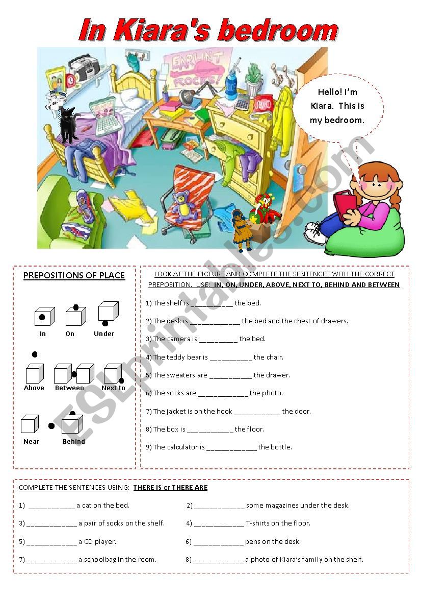 In Kiara´s bedroom - ESL worksheet by agathachristiefan