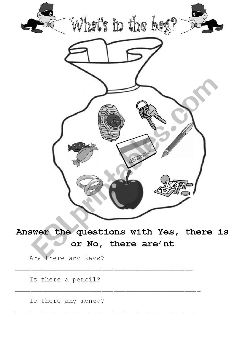 What´s in the bag? - ESL worksheet by Nishaya
