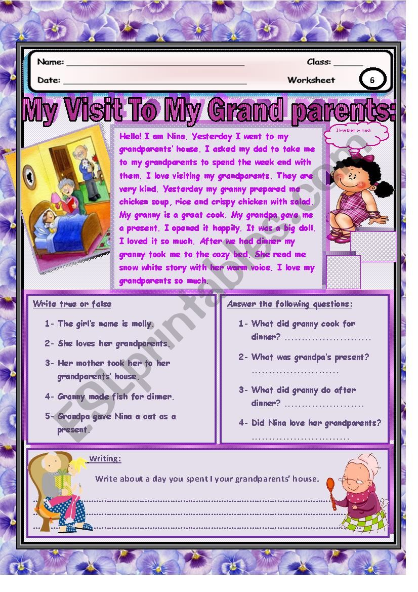 My Visit To My Grandparents´ House. - ESL worksheet by nora85