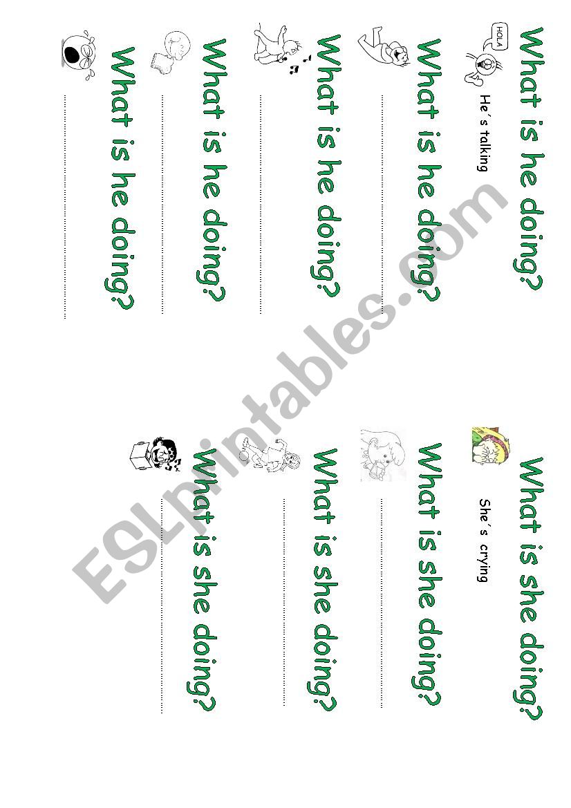 What´s he/she doing? What are they doing? - ESL worksheet by RossMary