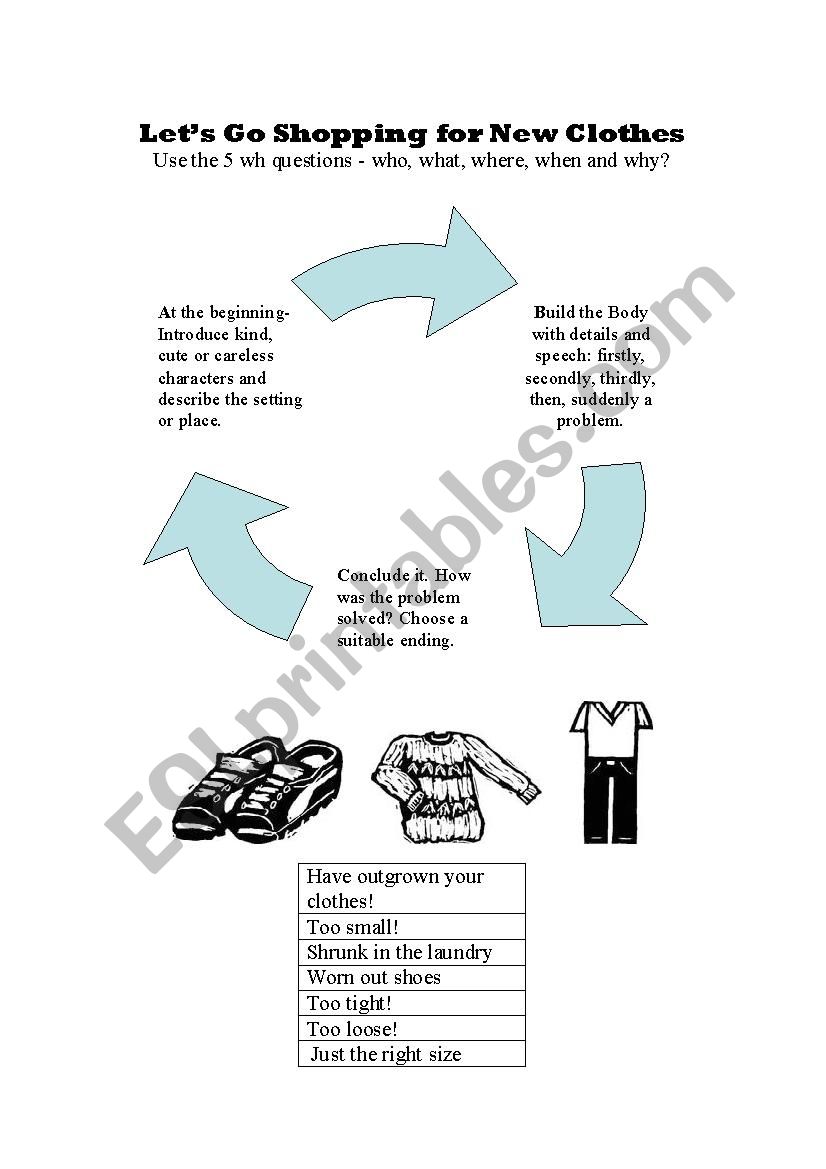 Let´s Go Shoping for New Clothes - ESL worksheet by aliemail