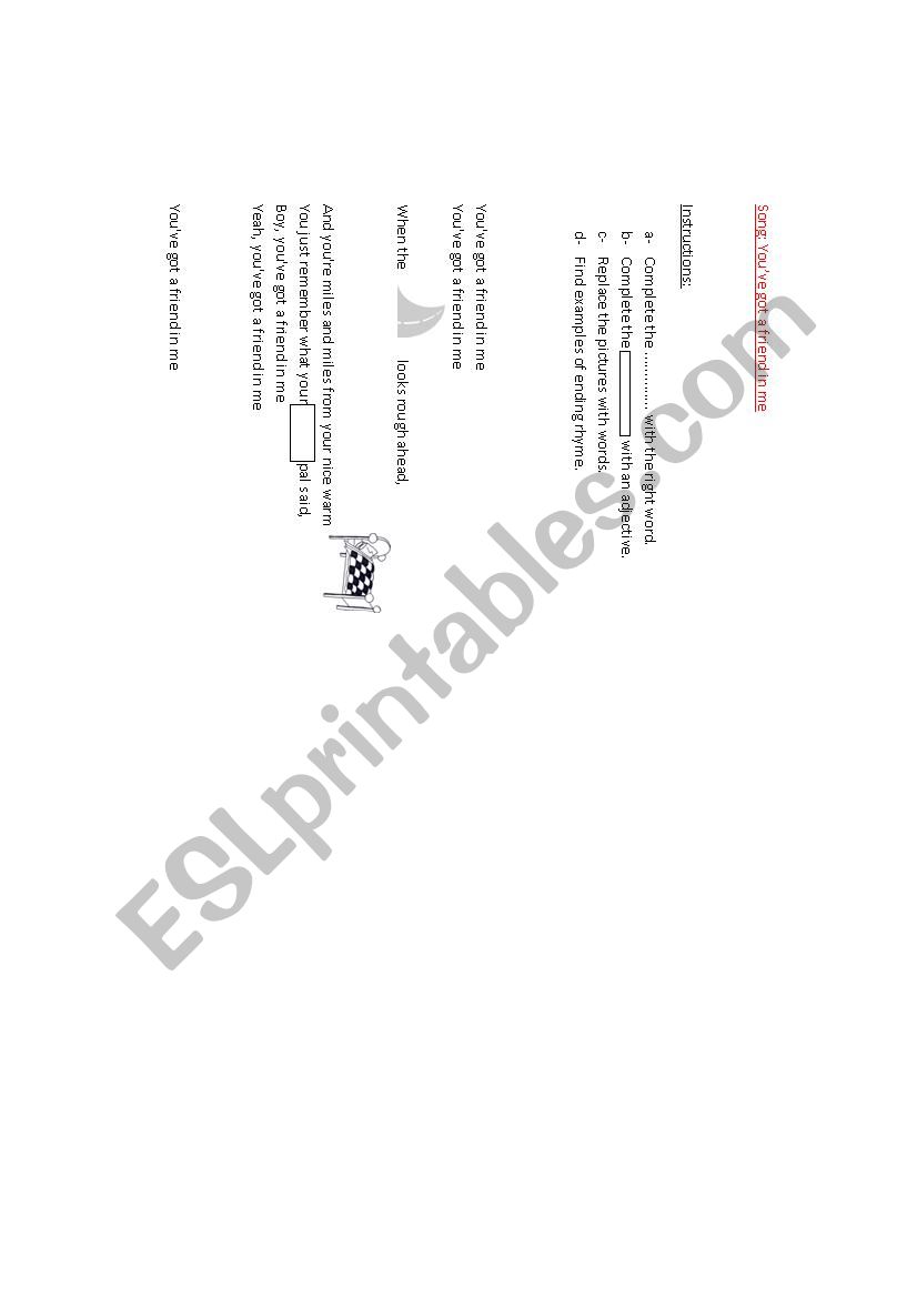 You´ve got a friend in me - ESL worksheet by vanina perez