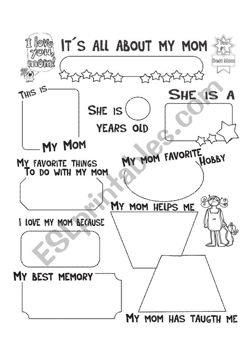 All About My Mother Worksheet