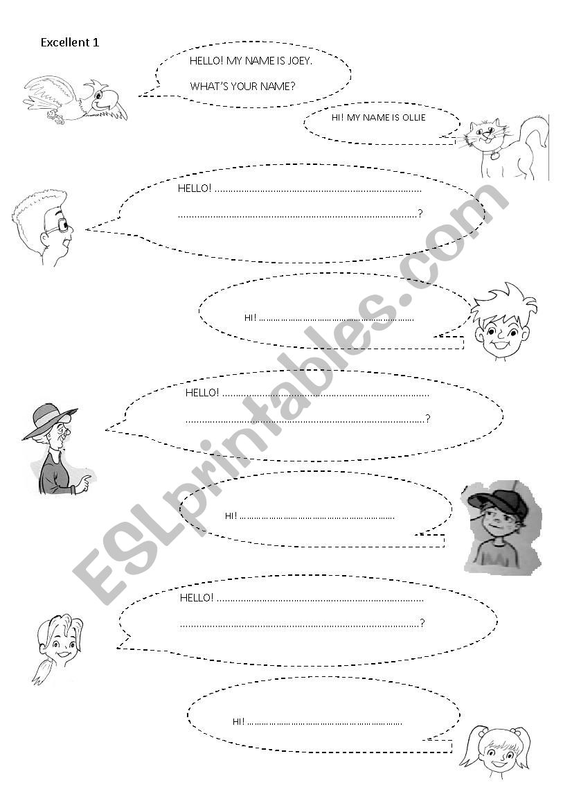 what´s your name? young learners - ESL worksheet by kariu