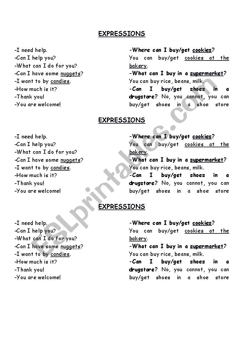 goods and services` useful expressions - ESL worksheet by aura75