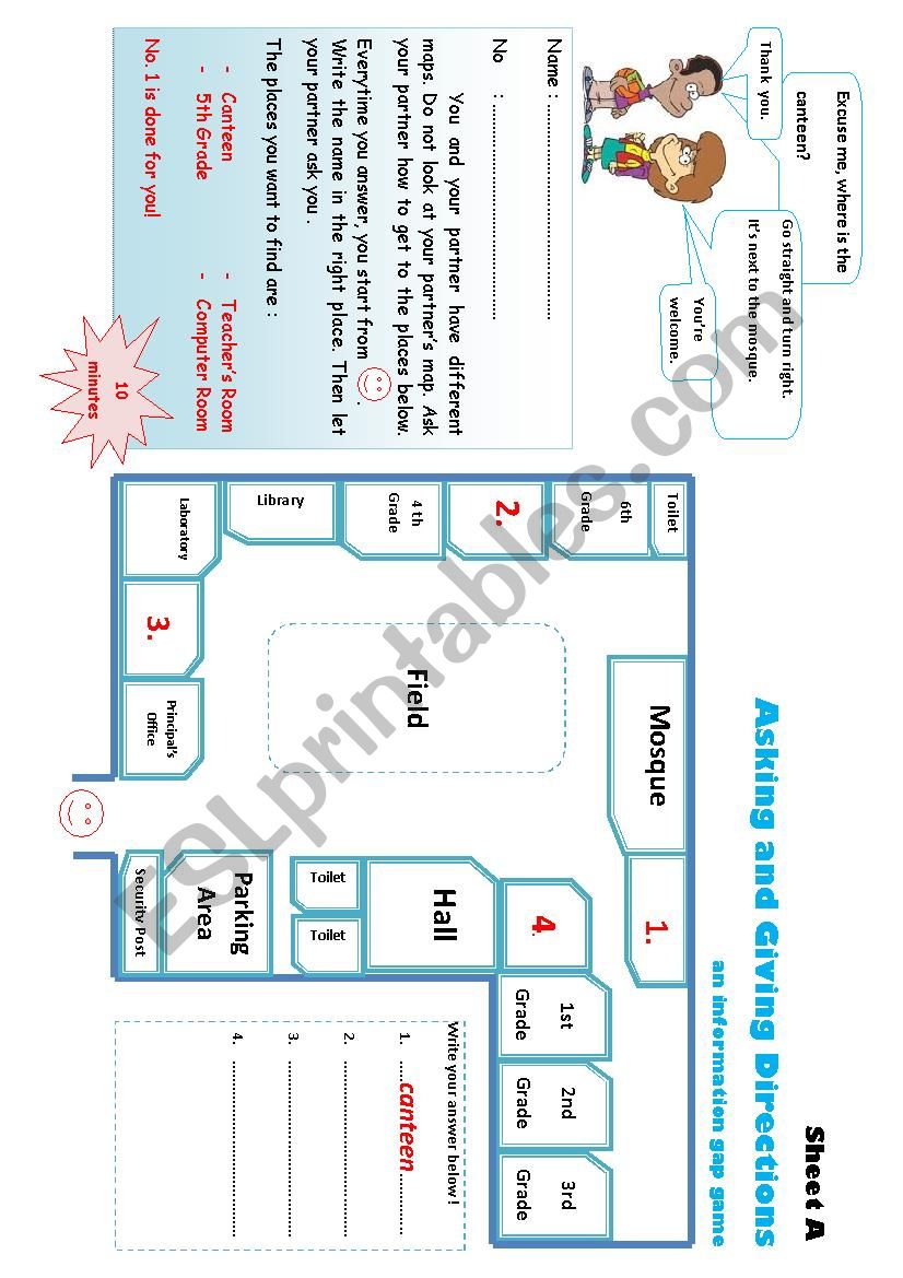 Where´s the library? - ESL worksheet by deah
