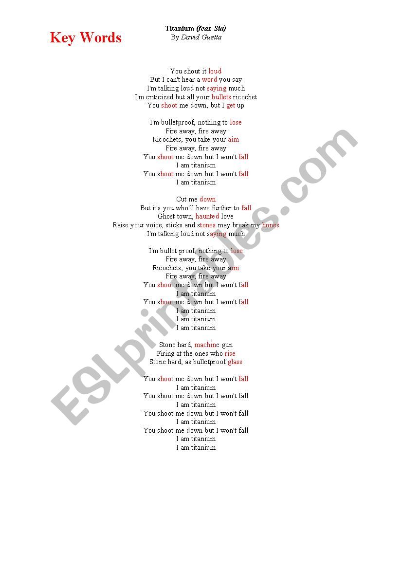 Titanium David Guetta Lyrics