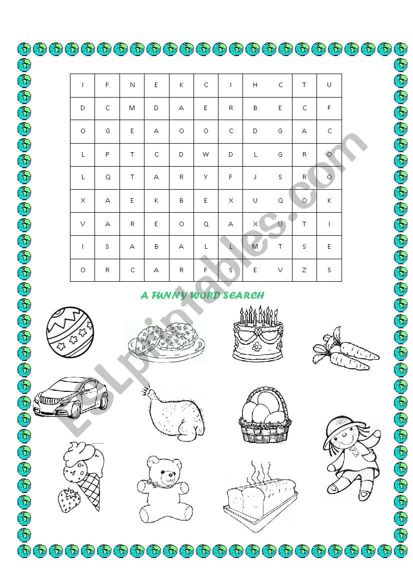 A Funny Word Search ESL Worksheet By Belenzzita