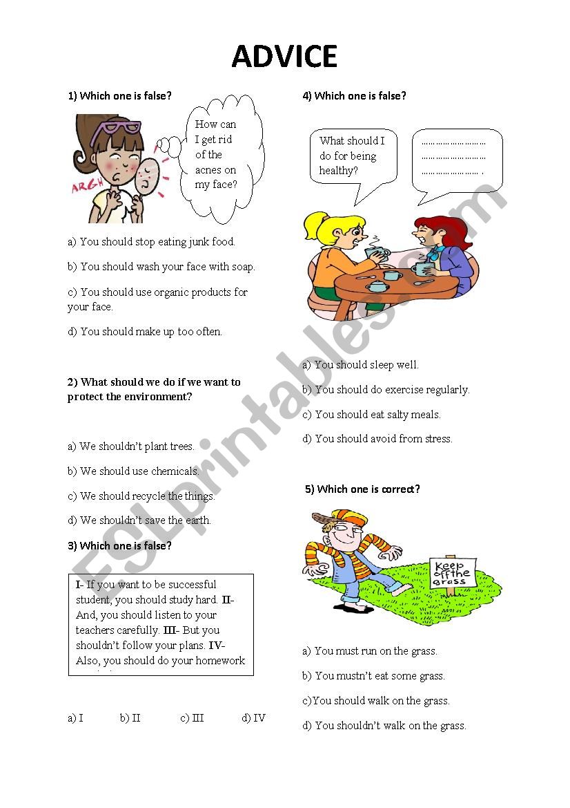 should/shouldn´t - ESL worksheet by mysteriousgirl85