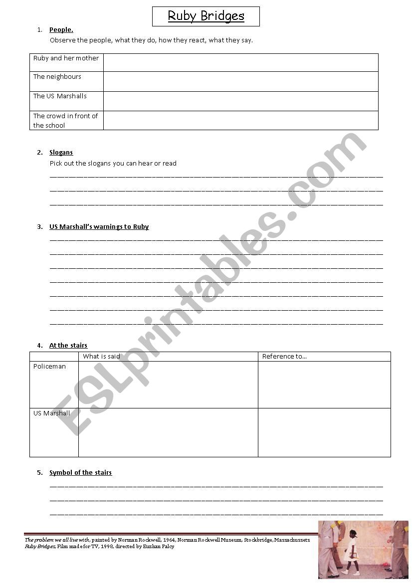 Ruby Bridges, the film - ESL worksheet by Beatrix_uk Ruby Bridges, the film - ESL worksheet by Beatrix_uk