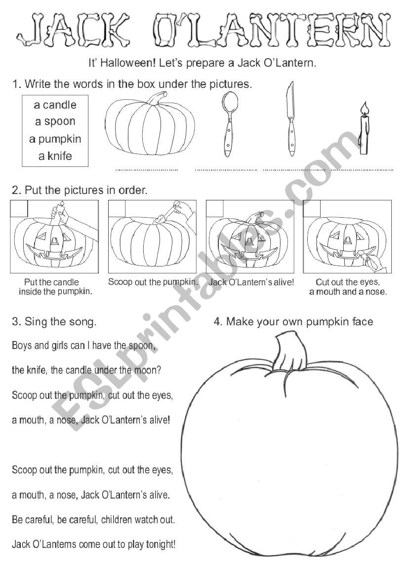 Let´s prepare a Jack O´Lantern - ESL worksheet by robirimini