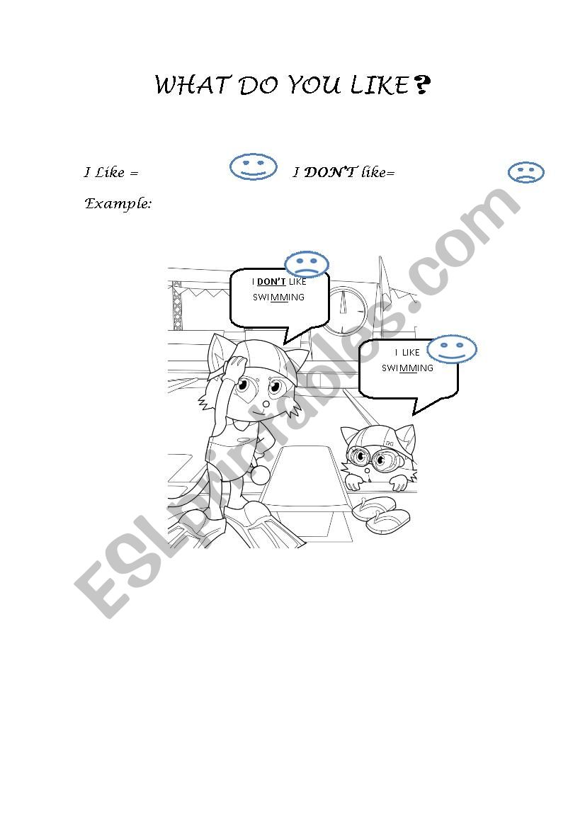 Like /don´t like - ESL worksheet by Koala.Sonriente