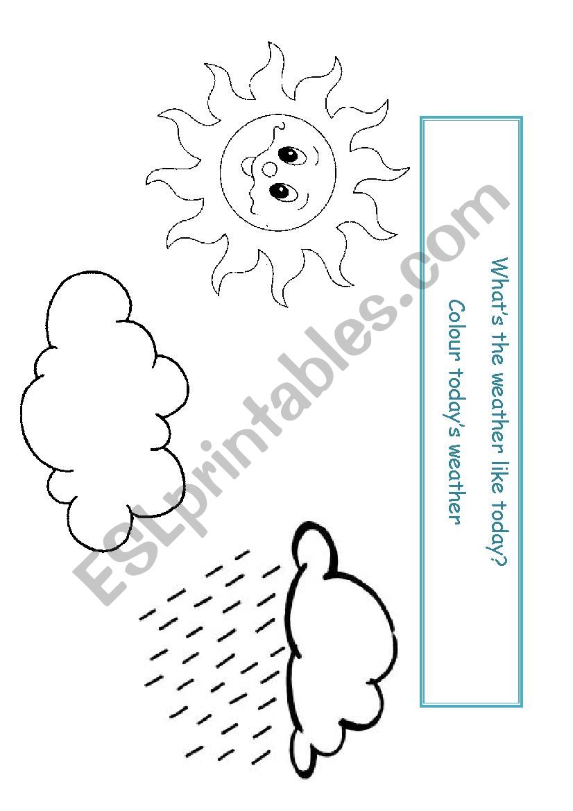 Colour today´s weather - ESL worksheet by esther.diago
