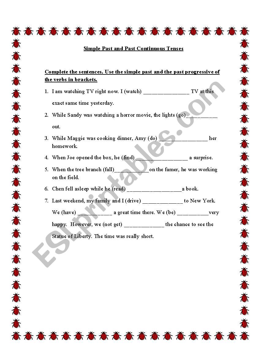 Simple Past and Continuous - ESL worksheet by Shohrat67
