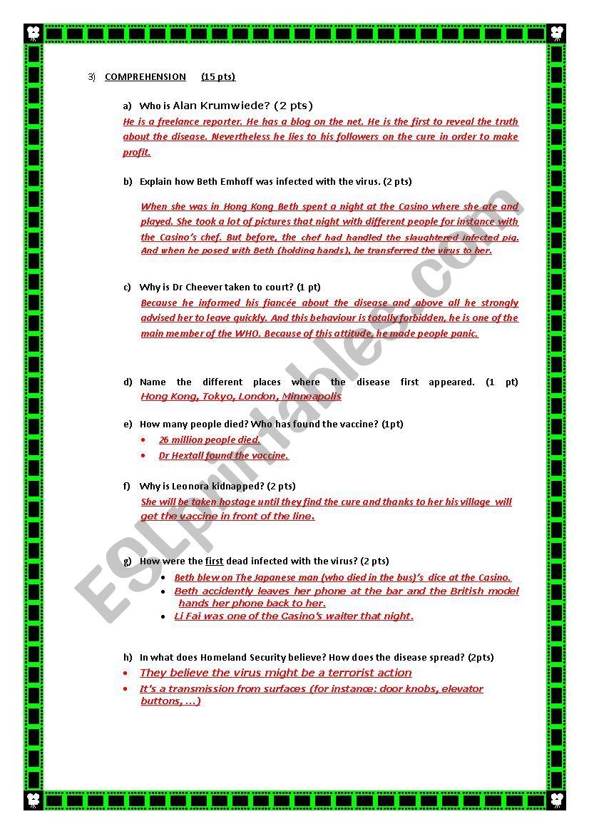 Contagion Movie Worksheet Answers Contagion (2011) News IMDb