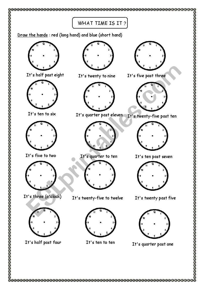 What´s the time? - ESL worksheet by Faurfab