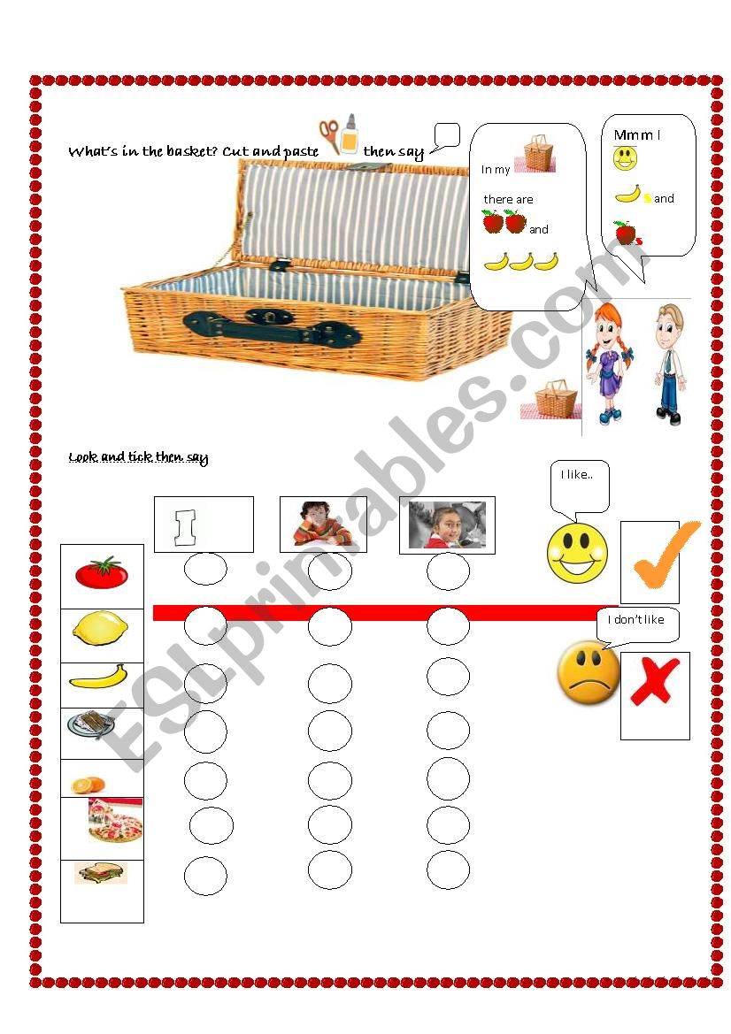 What´s in the basket? - ESL worksheet by stessenspaola