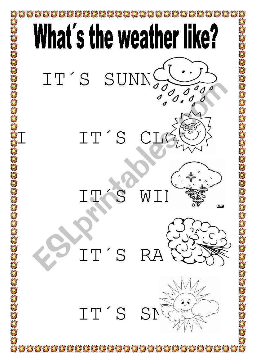 What´s the weather like? - ESL worksheet by yisuka
