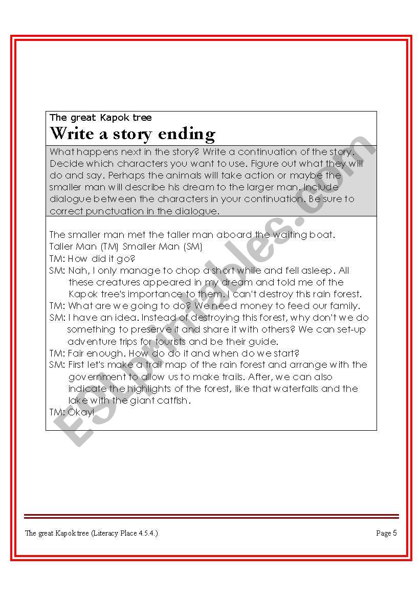 The Great Kapok Tree Worksheets