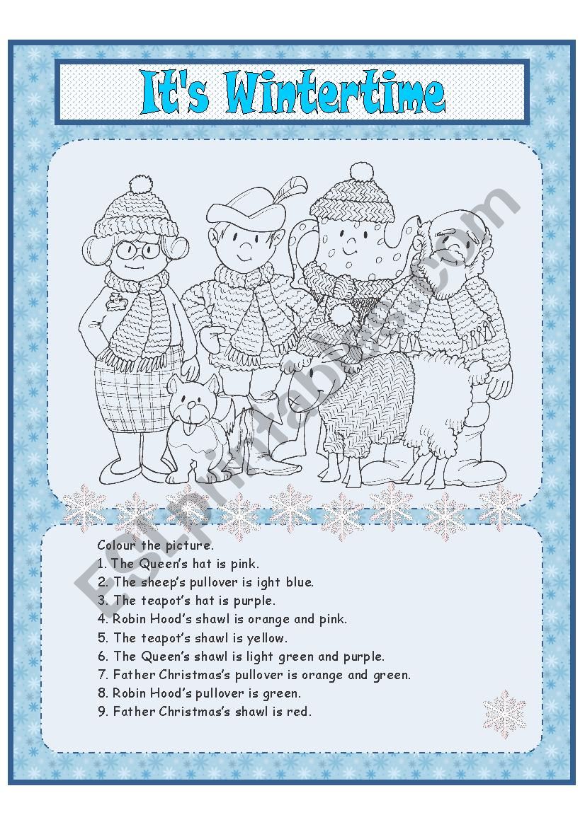 It´s Wintertime - ESL worksheet by Krümel