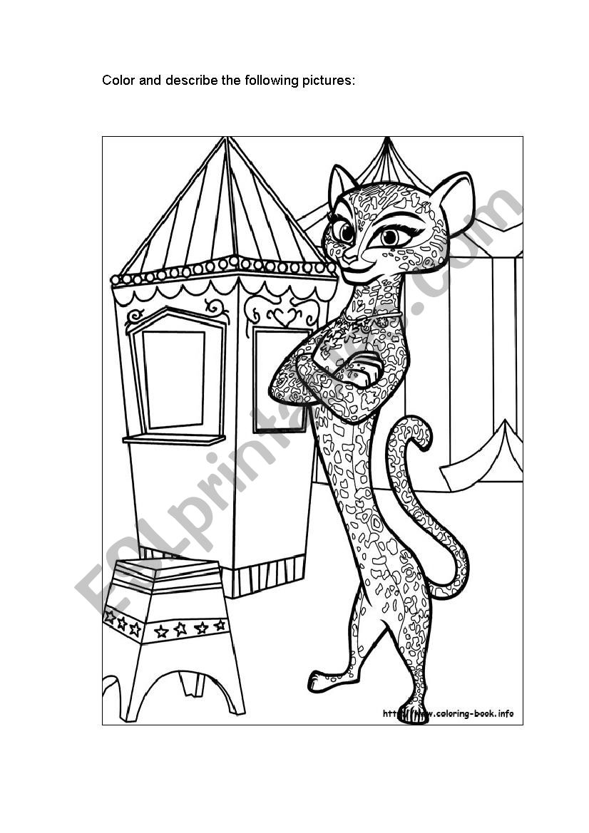 Madagascar 3 Gia Coloring Pages