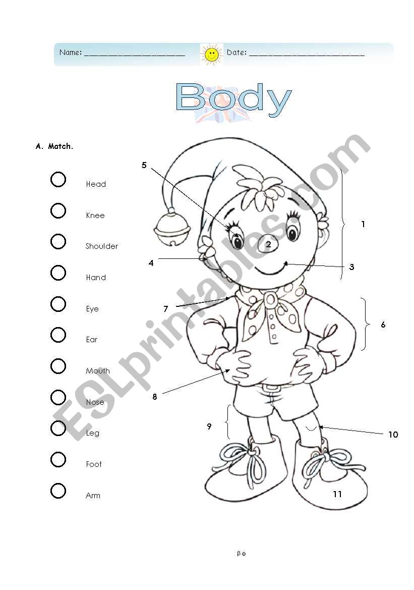 Body - Noddy´s Matching exercise. - ESL worksheet by bettyboop