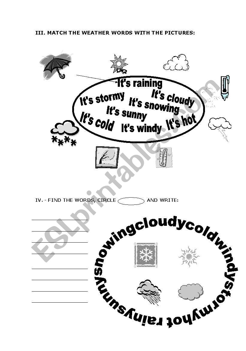 what´s the weather like? - ESL worksheet by Susana Ascencio