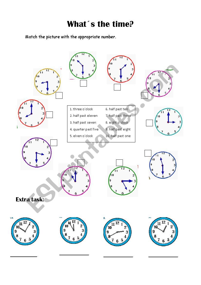 What´s the time? - ESL worksheet by McKate