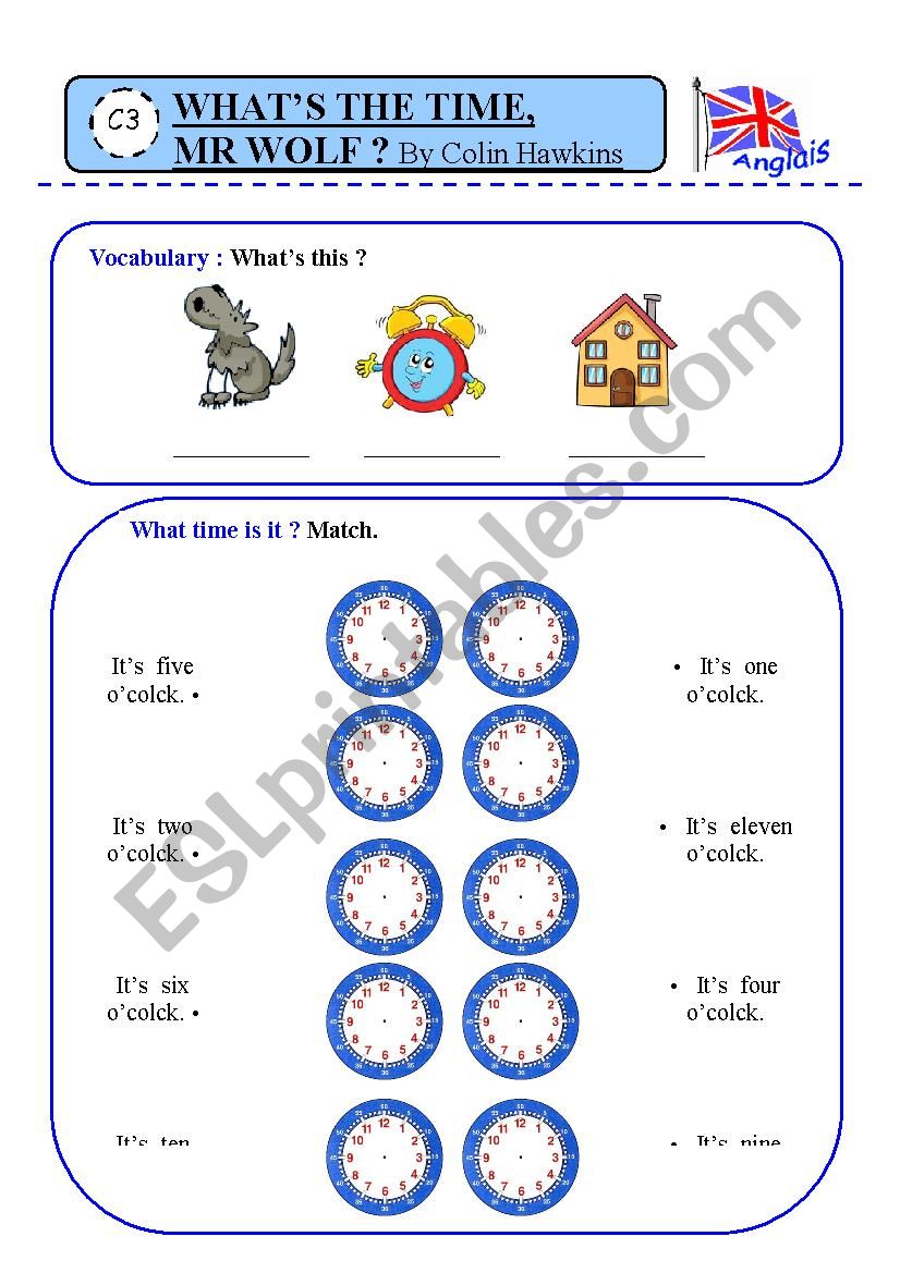 What´s the time Mr Wolf ? - ESL worksheet by Sjeanty