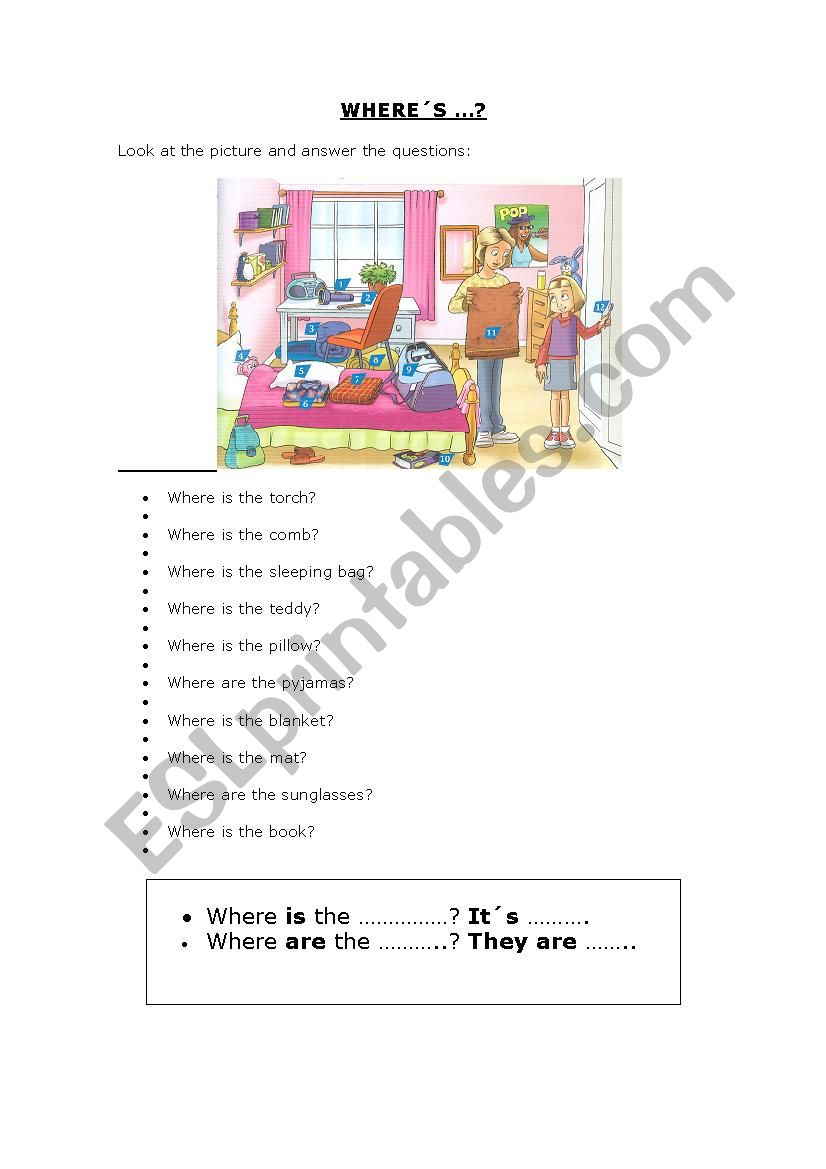 Where´s the...? - ESL worksheet by Lola Pérez