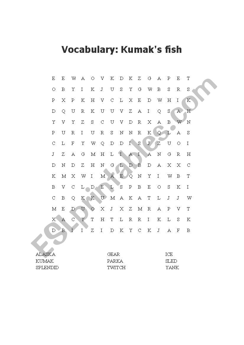 Reading Street: KumakÂ´s fish - ESL worksheet by magu.
