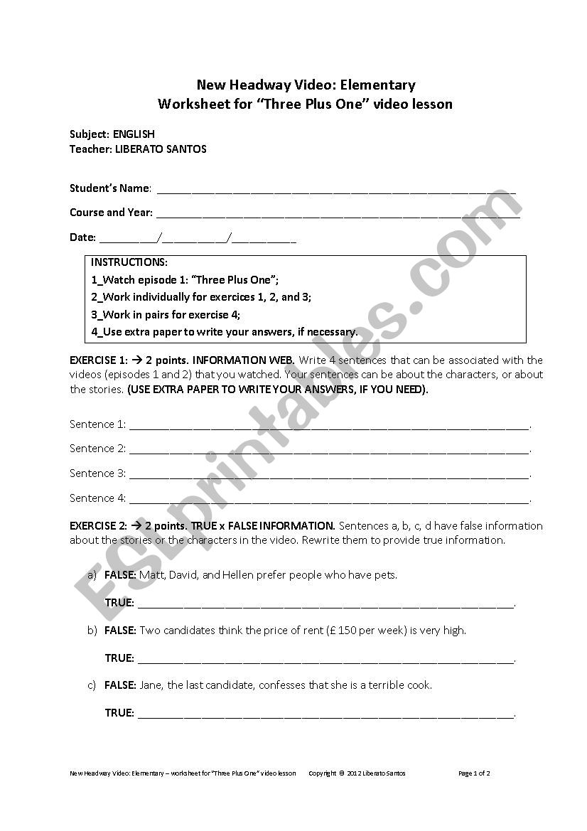 Unit New Headway Intermediate 4th Edition ESL Worksheet By, 57% OFF
