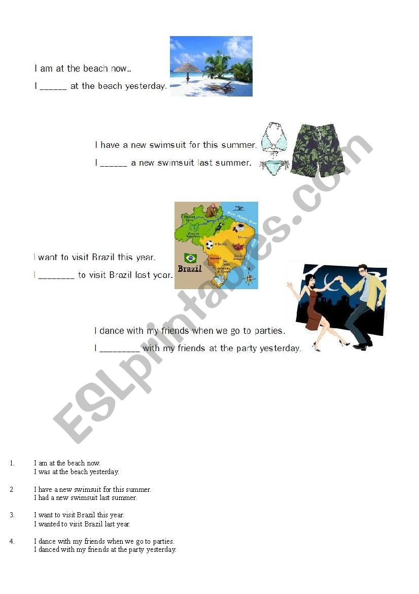 Past Simple Fill in the blanks - ESL worksheet by gnaan