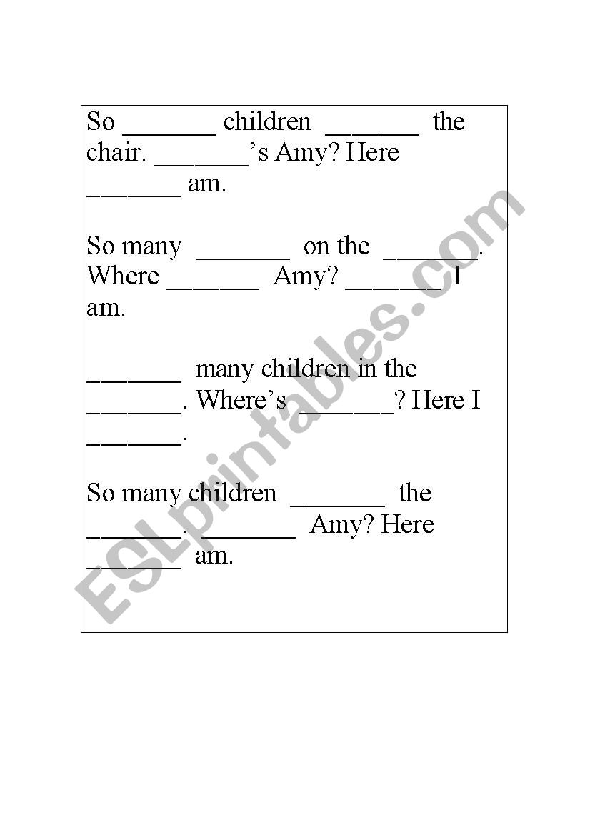 story: where´s Amy? - ESL worksheet by viviangu