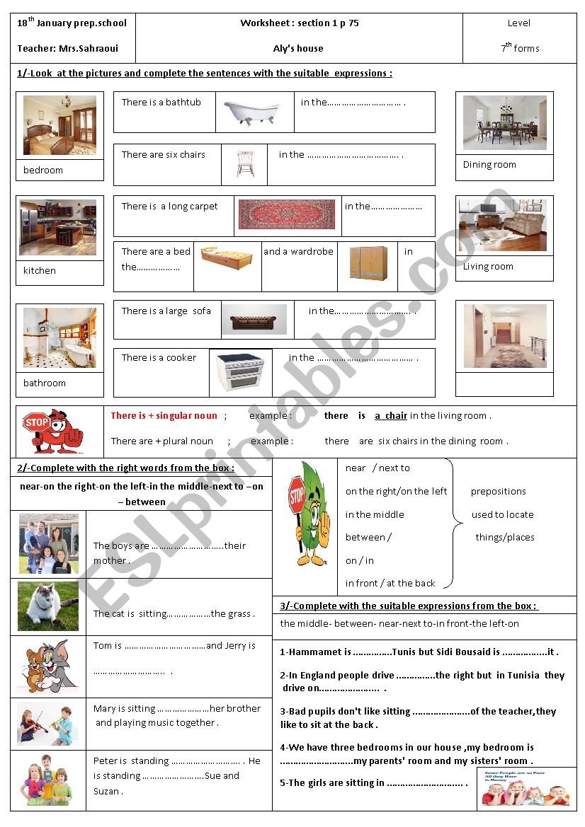 Aly´s house - ESL worksheet by moemendhia