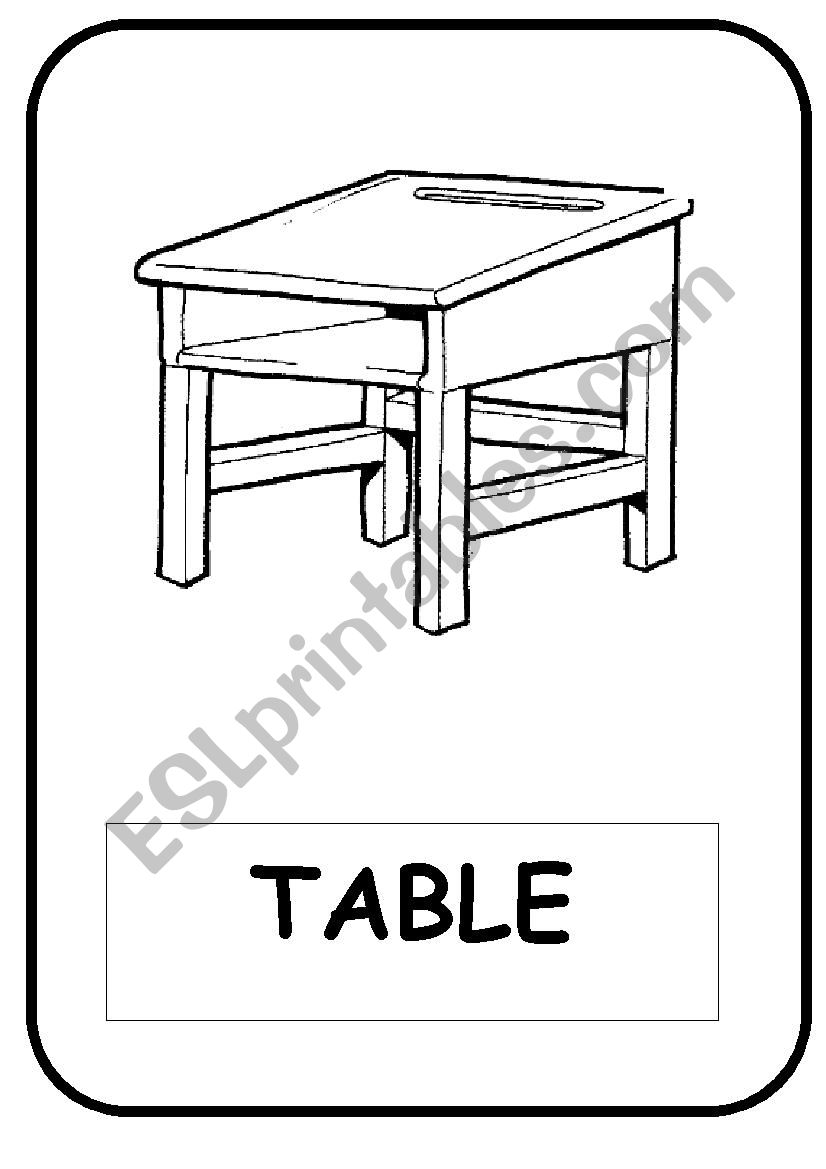 Classroom Objects Clipart Black And White