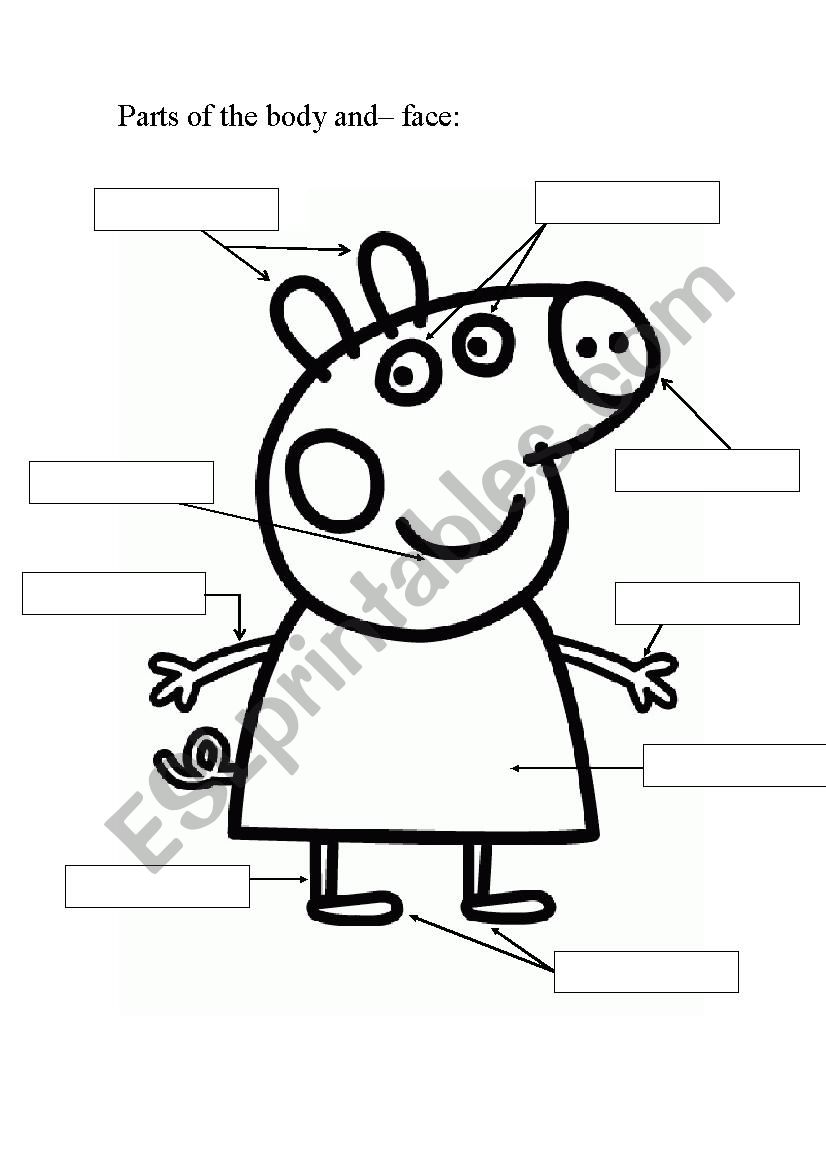 Peppa Pig´s body - ESL worksheet by Tamara_