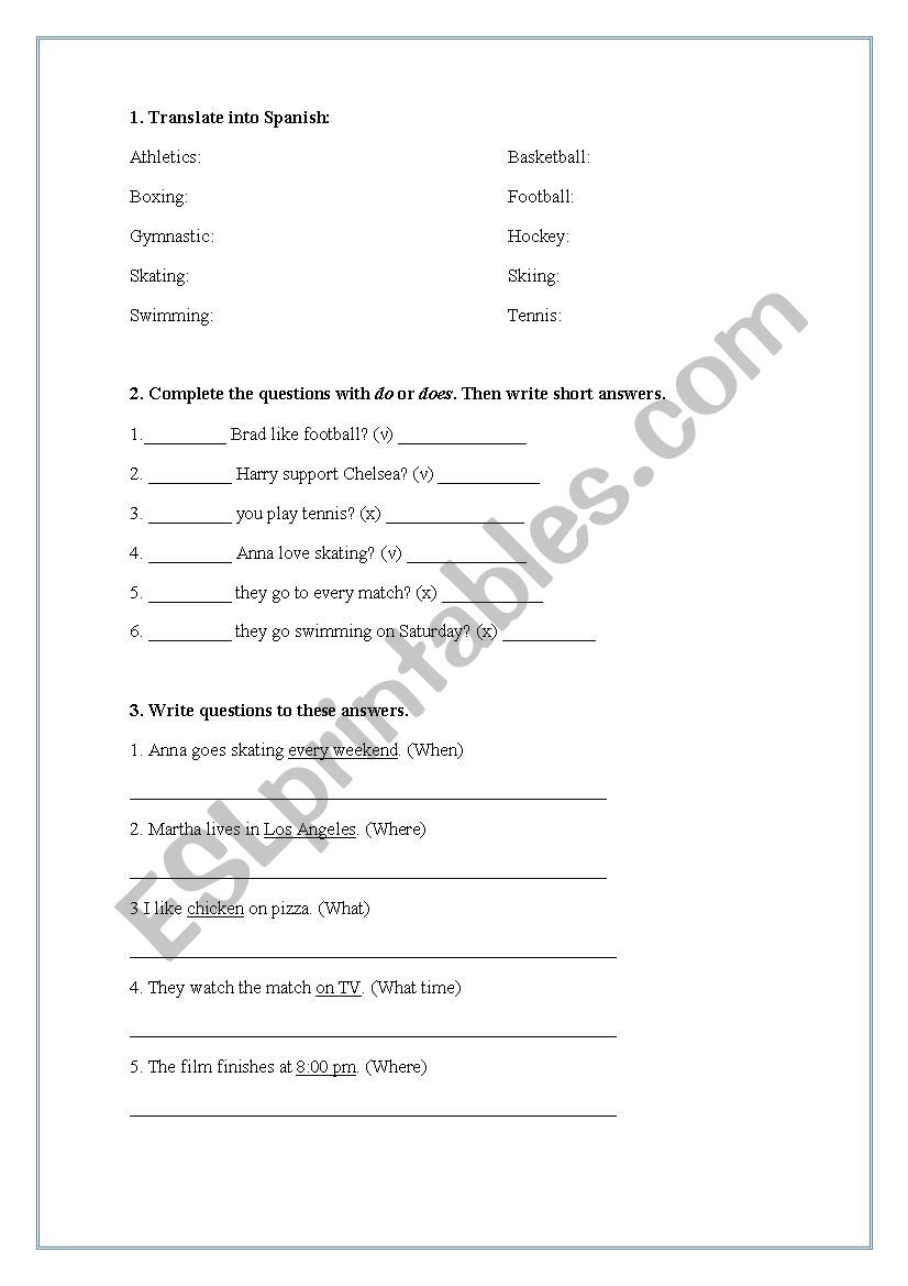 test 1Âº eso - ESL worksheet by KiwakN