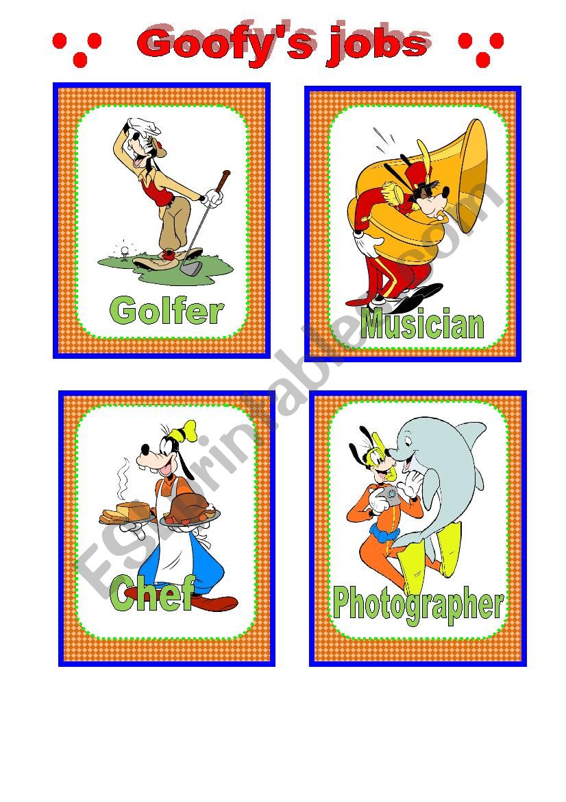 GOOFY´S JOBS - ESL worksheet by mariaah