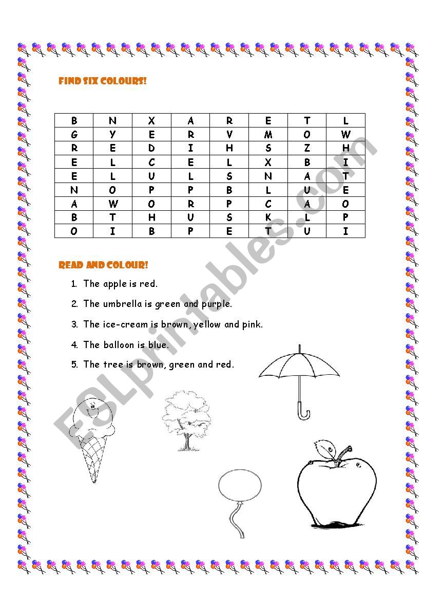 Let´s colour! - ESL worksheet by debys
