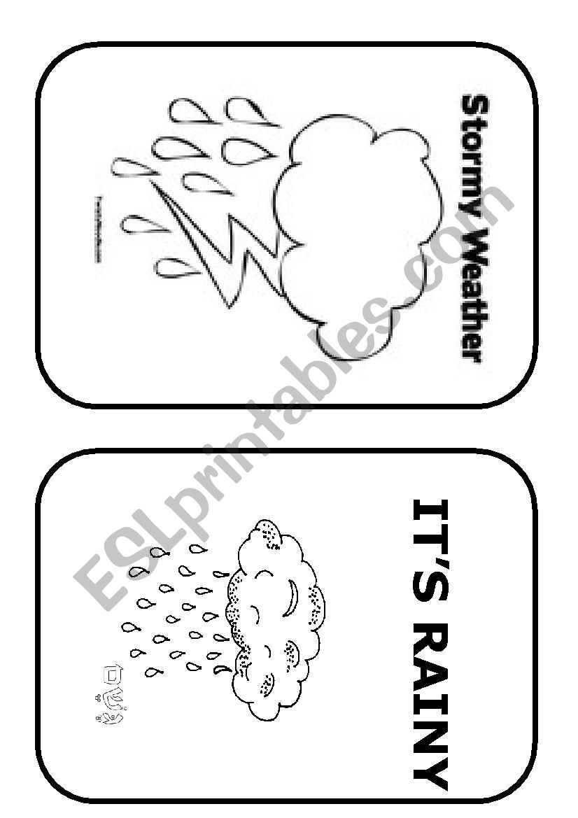 Weather Flashcards Black And White
