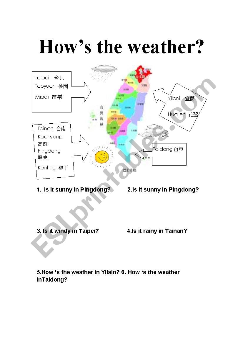 How´ the weather? - ESL worksheet by tintingwu