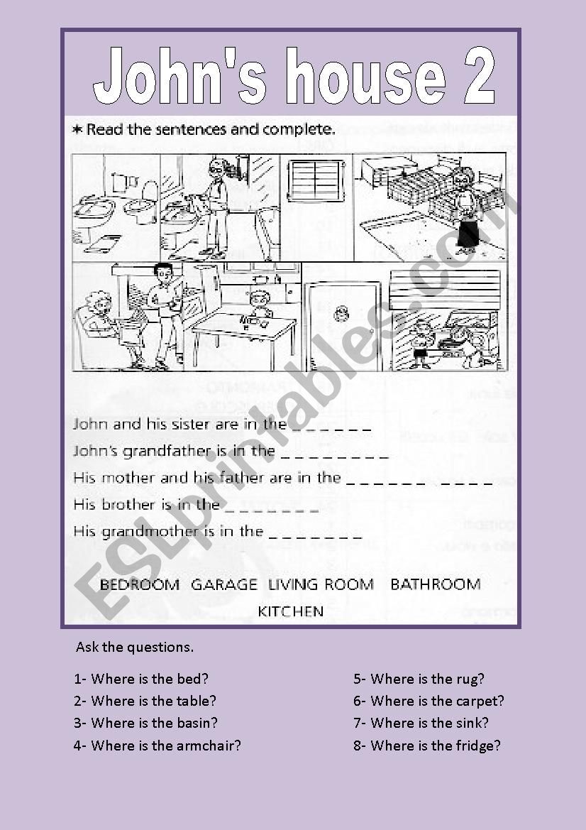 JOHN´S HOUSE 2 - ESL worksheet by laura63