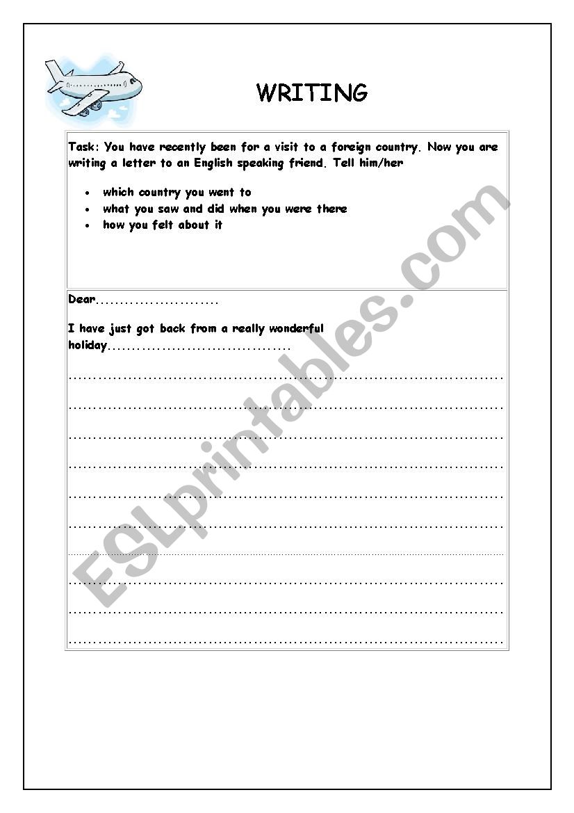 WRITING TASK - ESL worksheet by burcubayram WRITING TASK - ESL worksheet by burcubayram