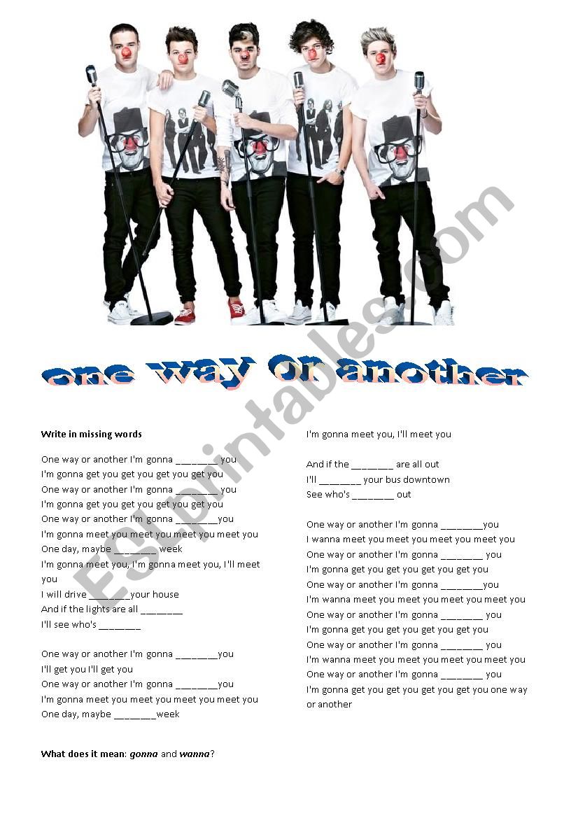 One Way Or Another One Direction