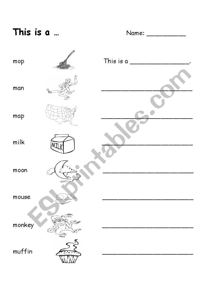 Writing a sentence with words starting with ´m´ - ESL worksheet by ...