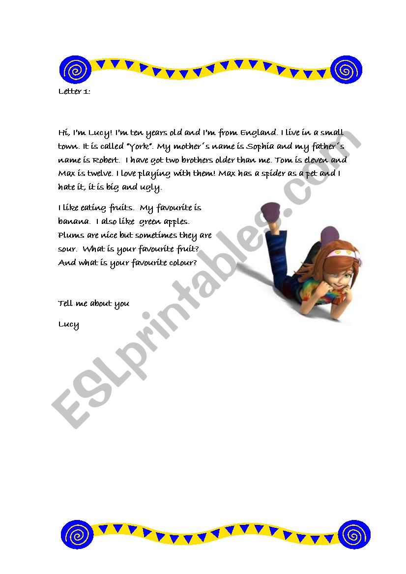 hi! i´m lucy - ESL worksheet by ludmilaoviedo