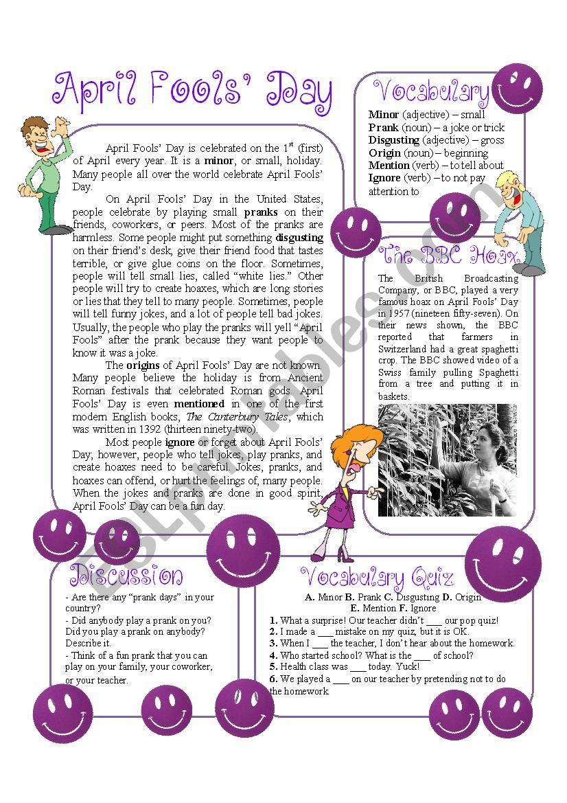 April Fools´ Day - ESL worksheet by mvblair