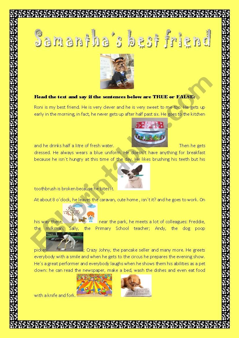 Samantha´s best friend - ESL worksheet by april